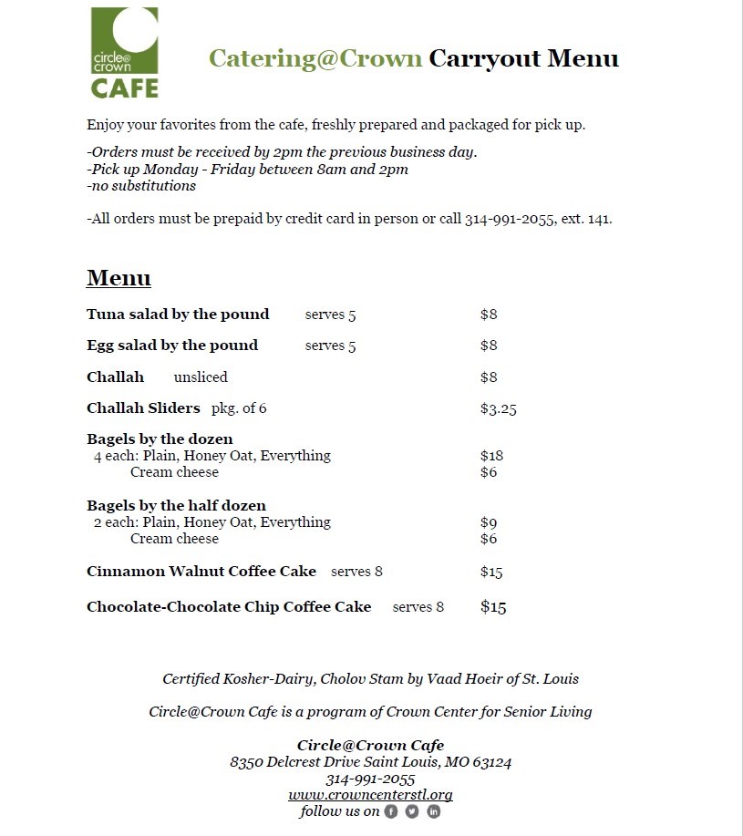 Catering@Crown CarryoutMenu - Crown CenterCrown Center