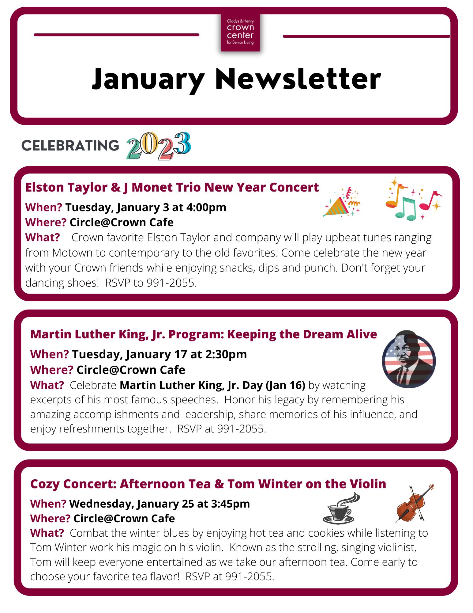 Crowns January Programming Crown Centercrown Center